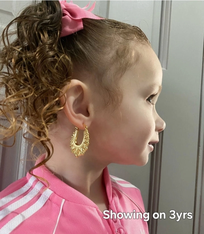 Kids Gypsy Style Creole Hoops Small 30mm Oval For Girls – INFINITY GOLD UK